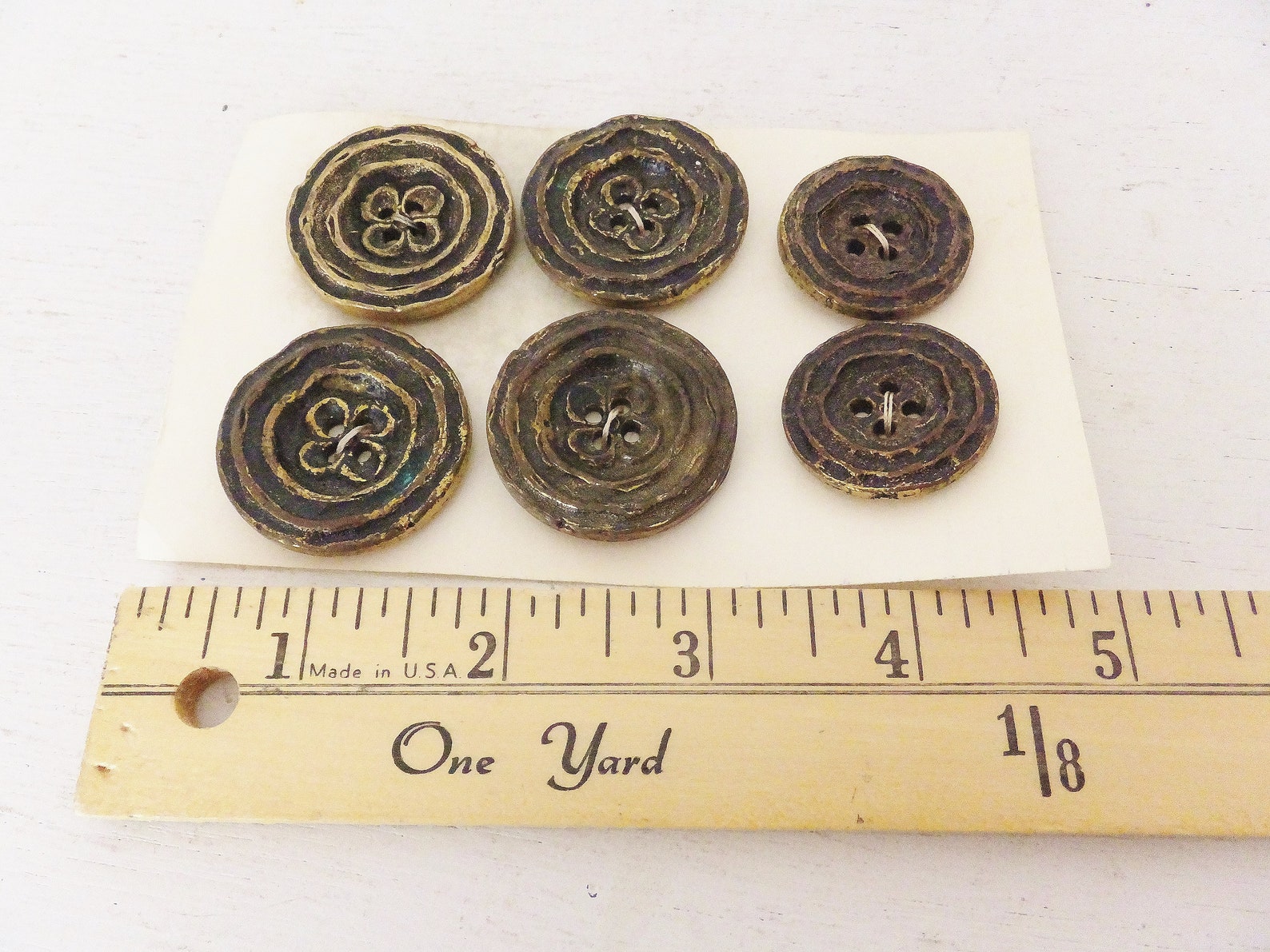Vintage 1960's Metal Brutalist Buttons 1 3/8 Buttons 1 1/8 Buttons ...