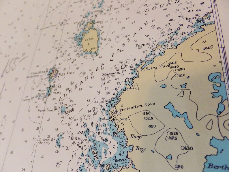 Map of British Columbia Canada Map Cape Scott to Cape Calvert - Etsy