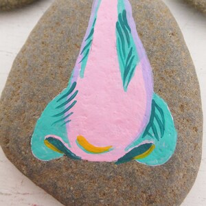 Modern Eye Nose & Mouth Rock Paintings Face Art Blue Pink Decor Novel ...