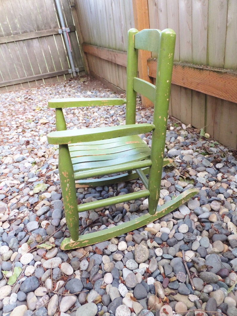 Vintage Green Children's Rocking Chair Nursery Rocking - Etsy