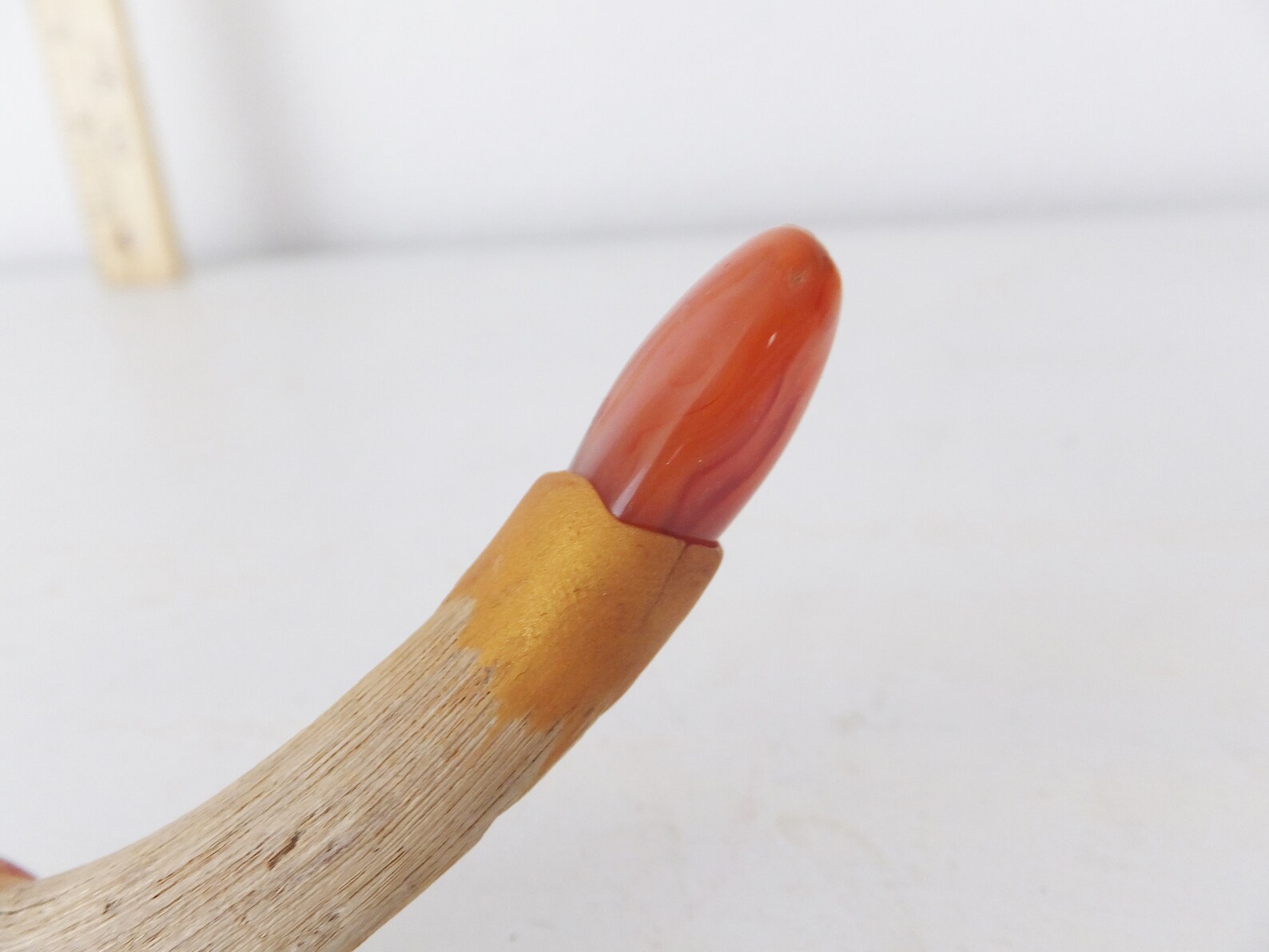 Long Magic Wand With Orange Agate Tip Wiccan Wand Potter - Etsy