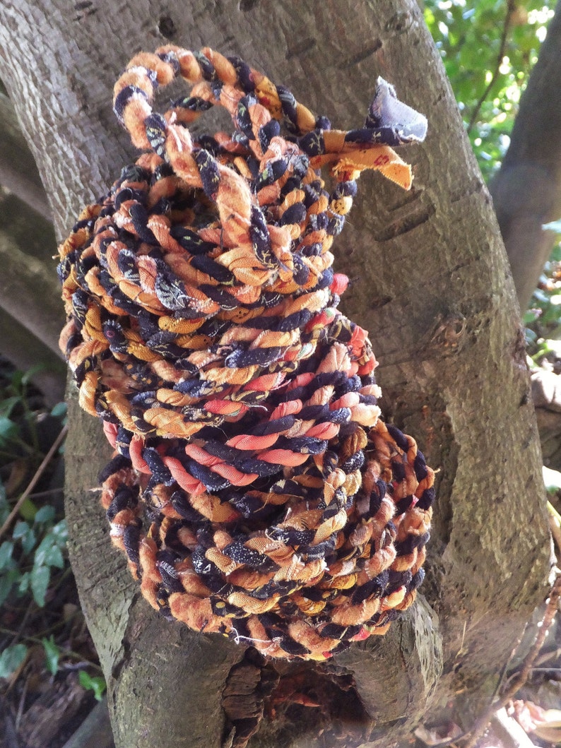 Primitive Halloween Rope Garland in Black & Muted Orange 6 Ft - Etsy