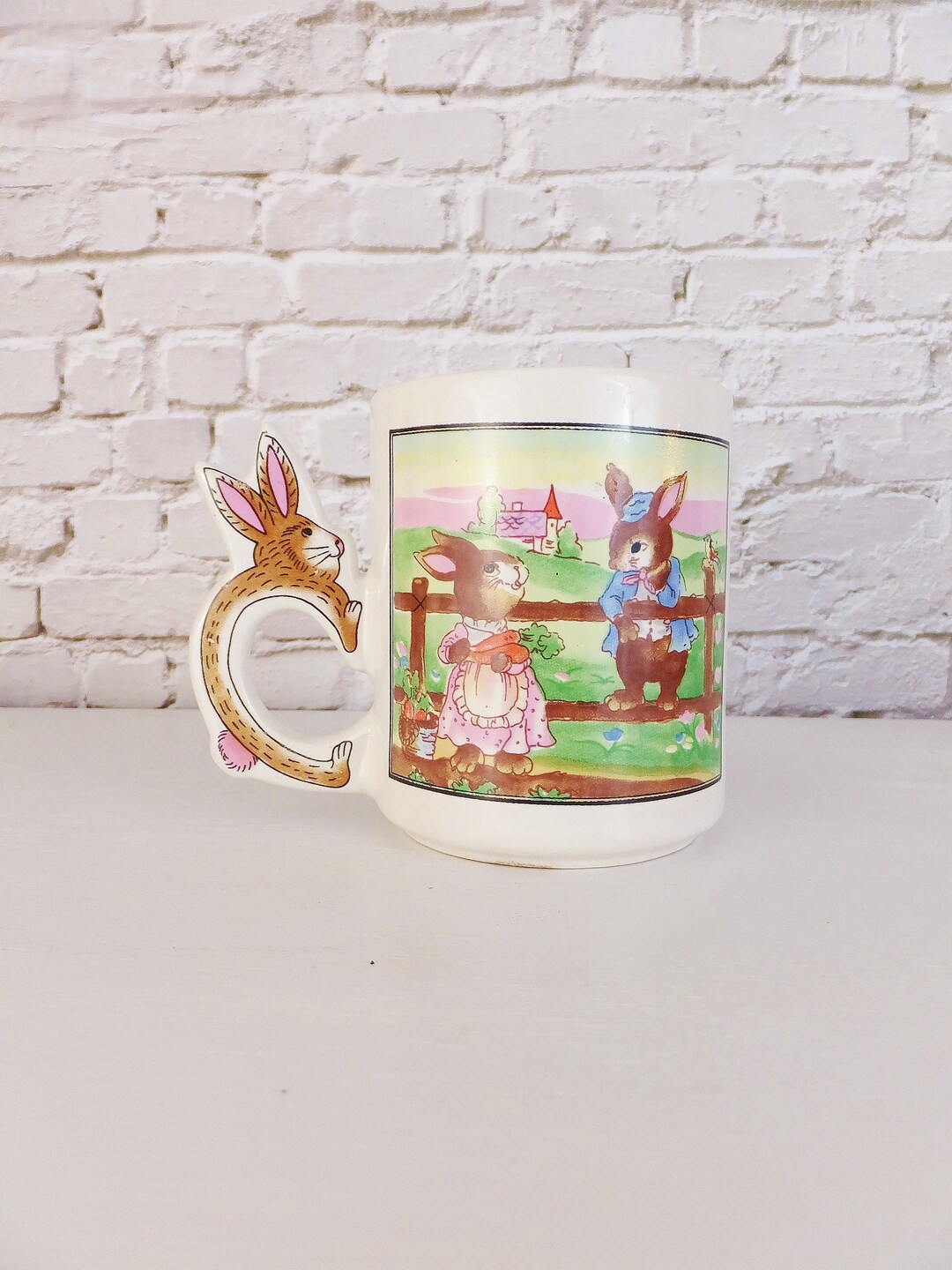 1980's Easter Mug Bunny Mug Retro Rabbit Mug Gift for Rabbit Lover Kid ...