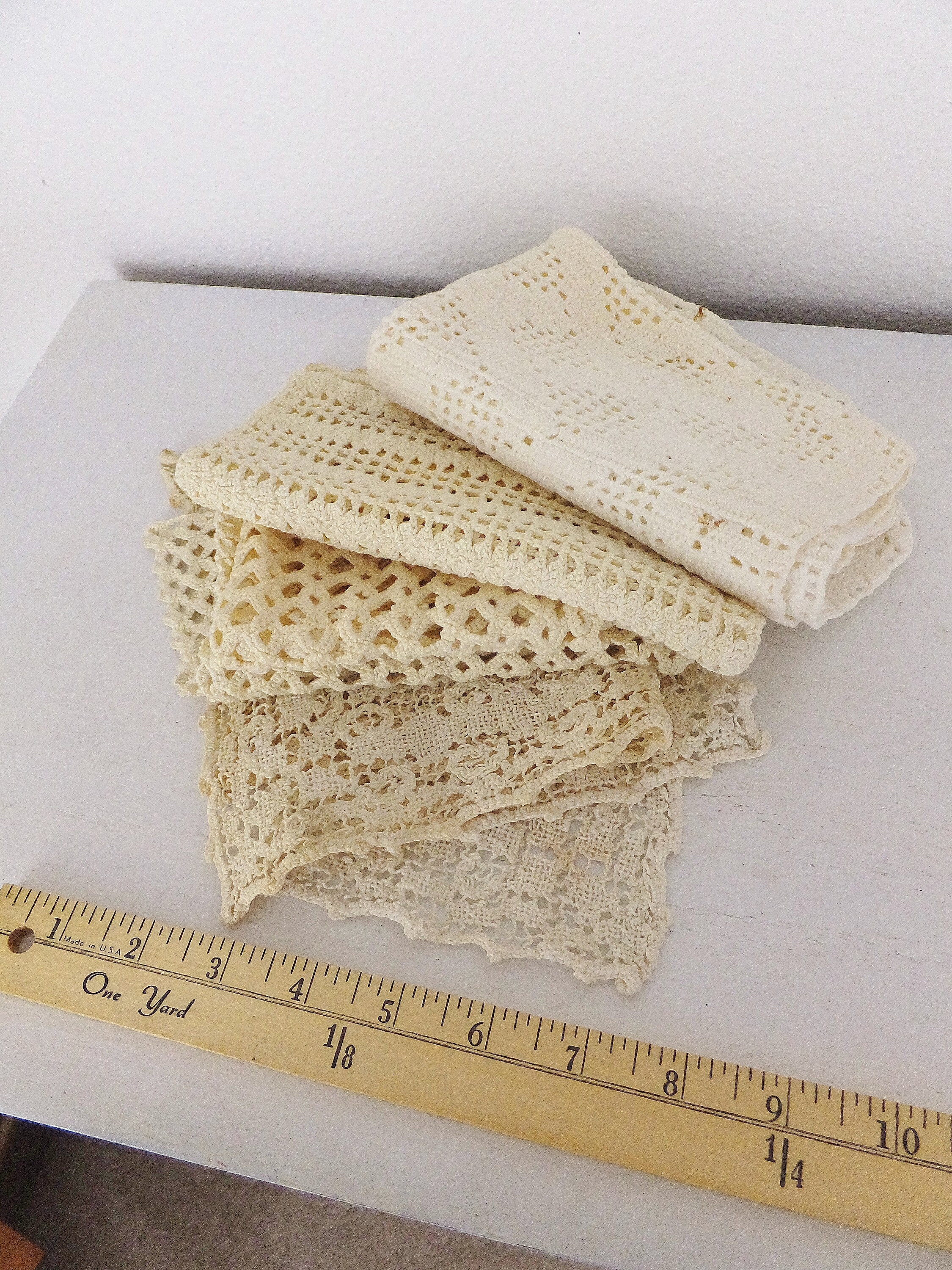 Vintage Crochet Lace Doilies Sewing Ephemera Antique Lace | Etsy