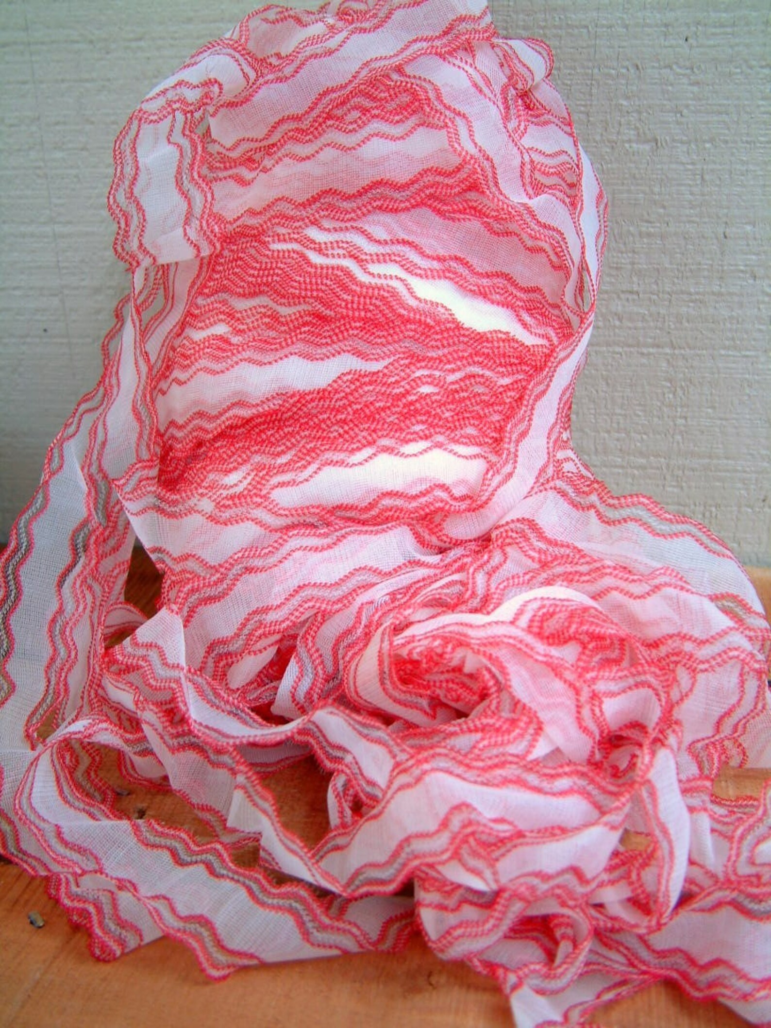 Sheer Red & White Lingerie Trim 1 Inch Wide Zig Zag - Etsy