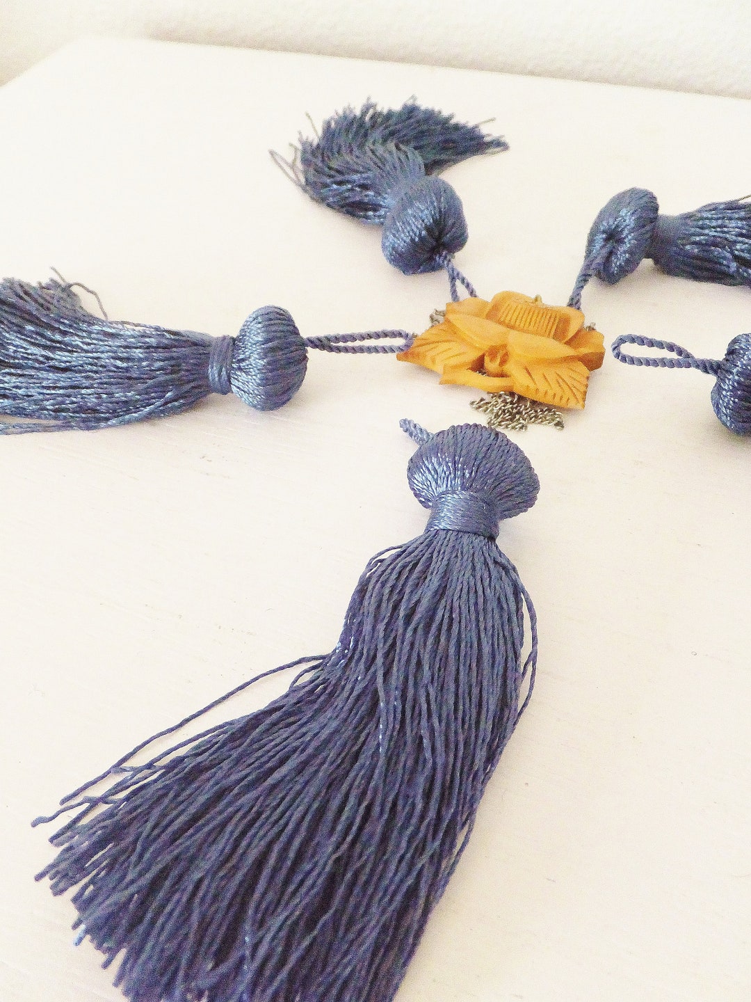Blue Tassel Vintage Tassel Decorative Tassel Cadet Blue DIY Upholstery ...
