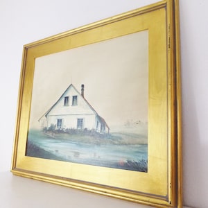 Vintage Farmhouse Painting With Gold Frame House Painting Rural ...
