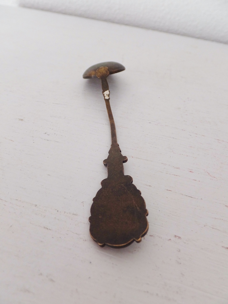 Vintage Enamelled Rose Spoon Decorative Metal Spoon with Hand | Etsy