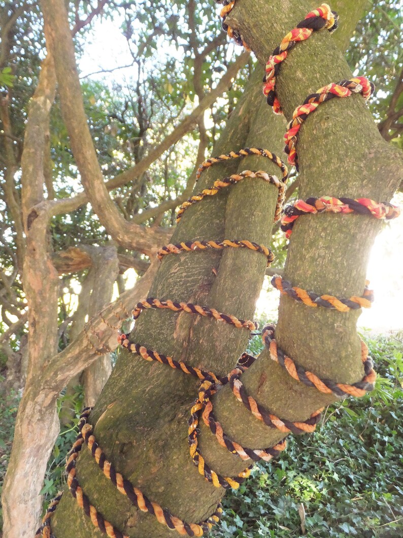 Primitive Halloween Rope Garland in Black & Muted Orange 6 Ft - Etsy