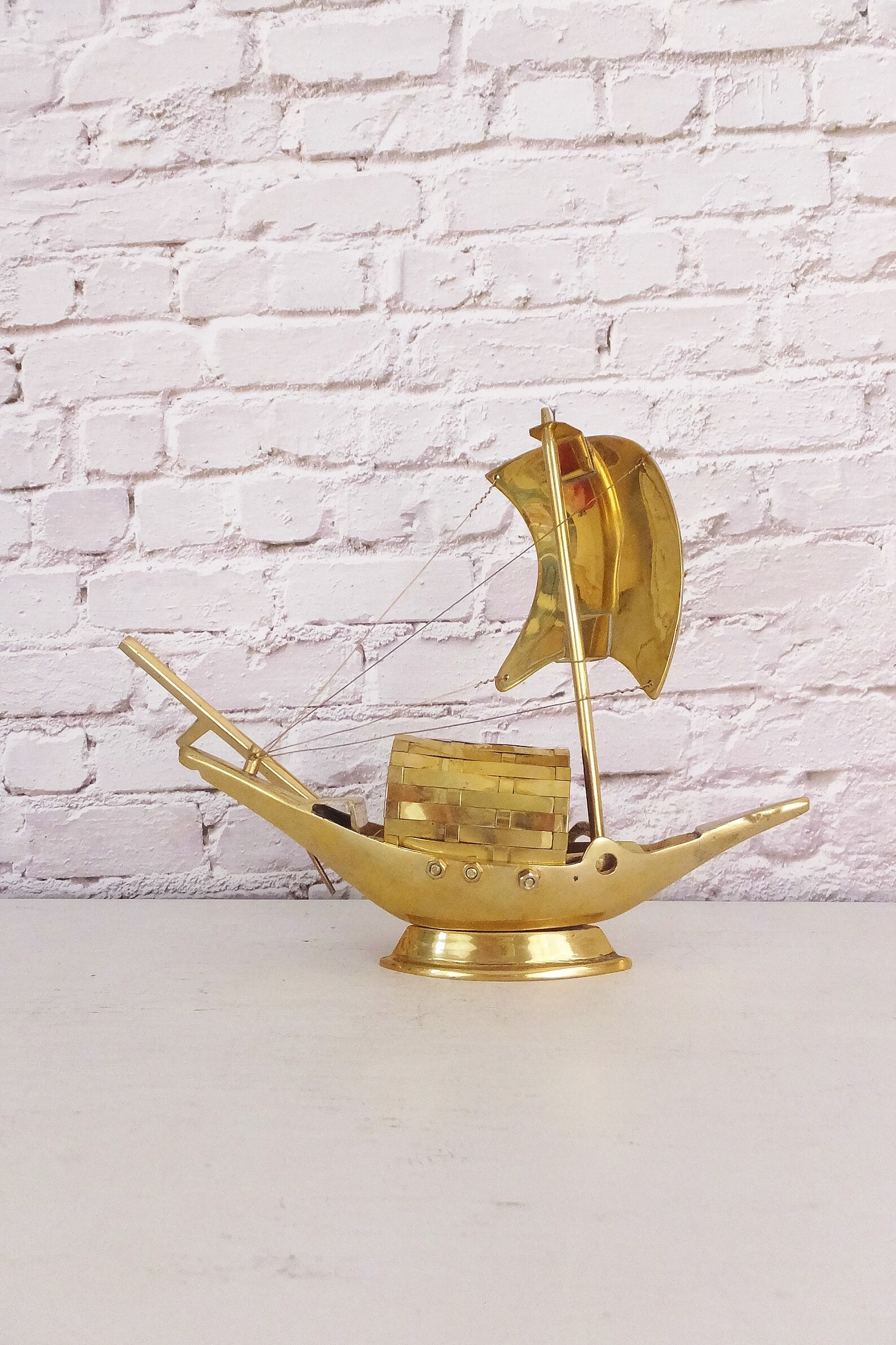 Brass Boat Sculpture Vintage 1960's MCM Brass Figurine - Etsy