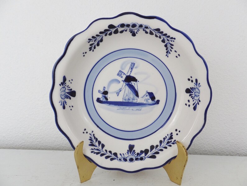 Small Vintage Delft Bowl Delft Dish With Crown Mark Hand - Etsy