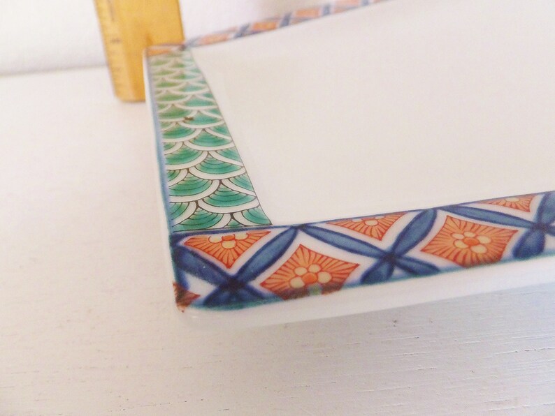 Geometric Asian Plate Sushi Plate Asian Mid Century Plate | Etsy