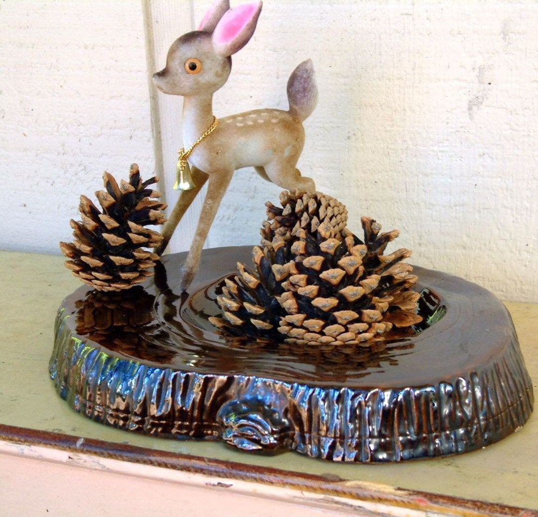 Vintage Ashtray Ceramic Ashtray Large Ashtray Faux Bois Ashtray Log ...