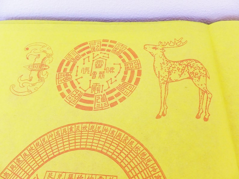 Yellow & Red Chinese Joss Paper Wrapping Paper Scrapbook Paper | Etsy