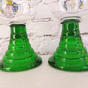 Bavarian Cordial Glasses German Souvenir Shot Glasses in Green Glass ...