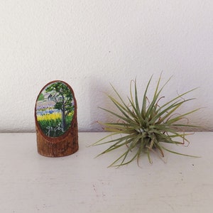 Small Cottage Garden Painting on Rustic Branch Cottage Chic Rustic ...