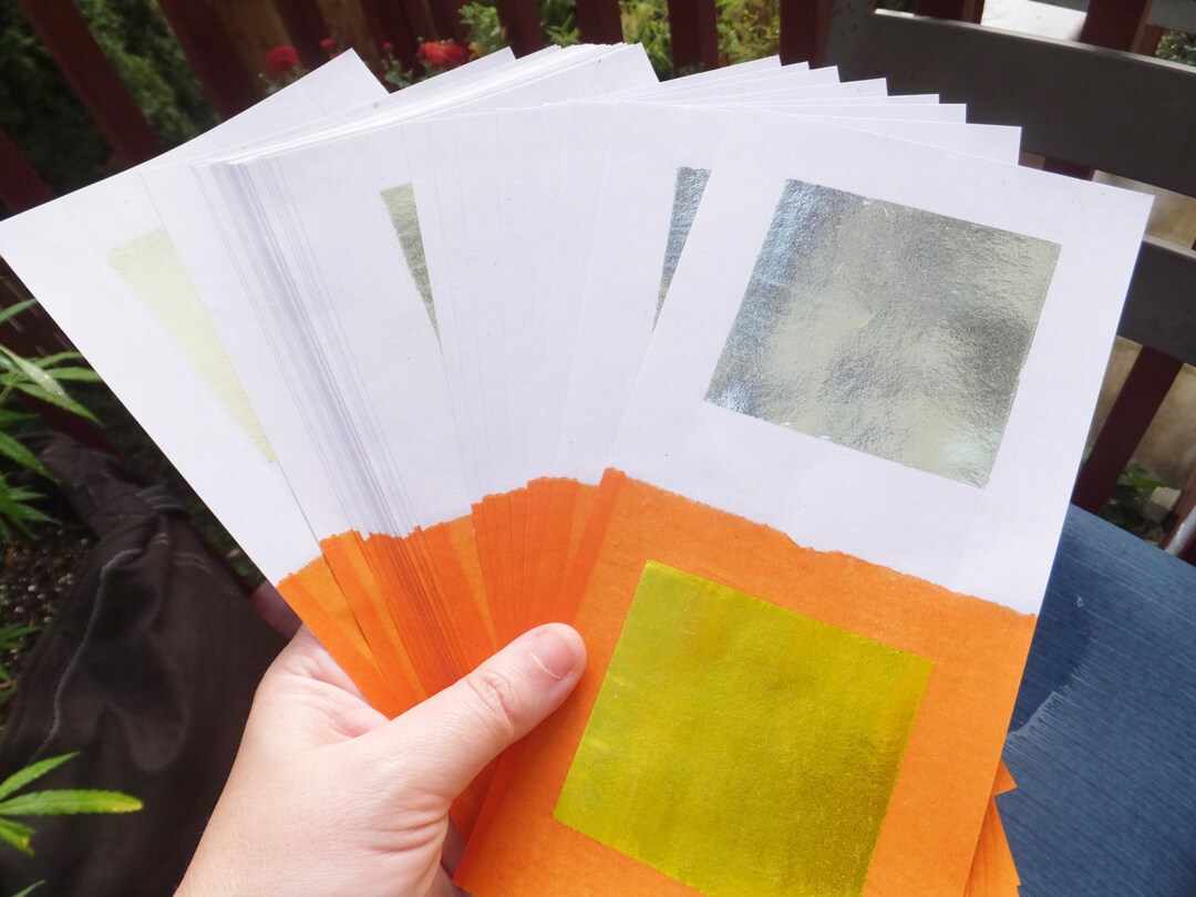 Asian Joss Paper Orange Metallic Decorative Paper Minimalist Gold ...