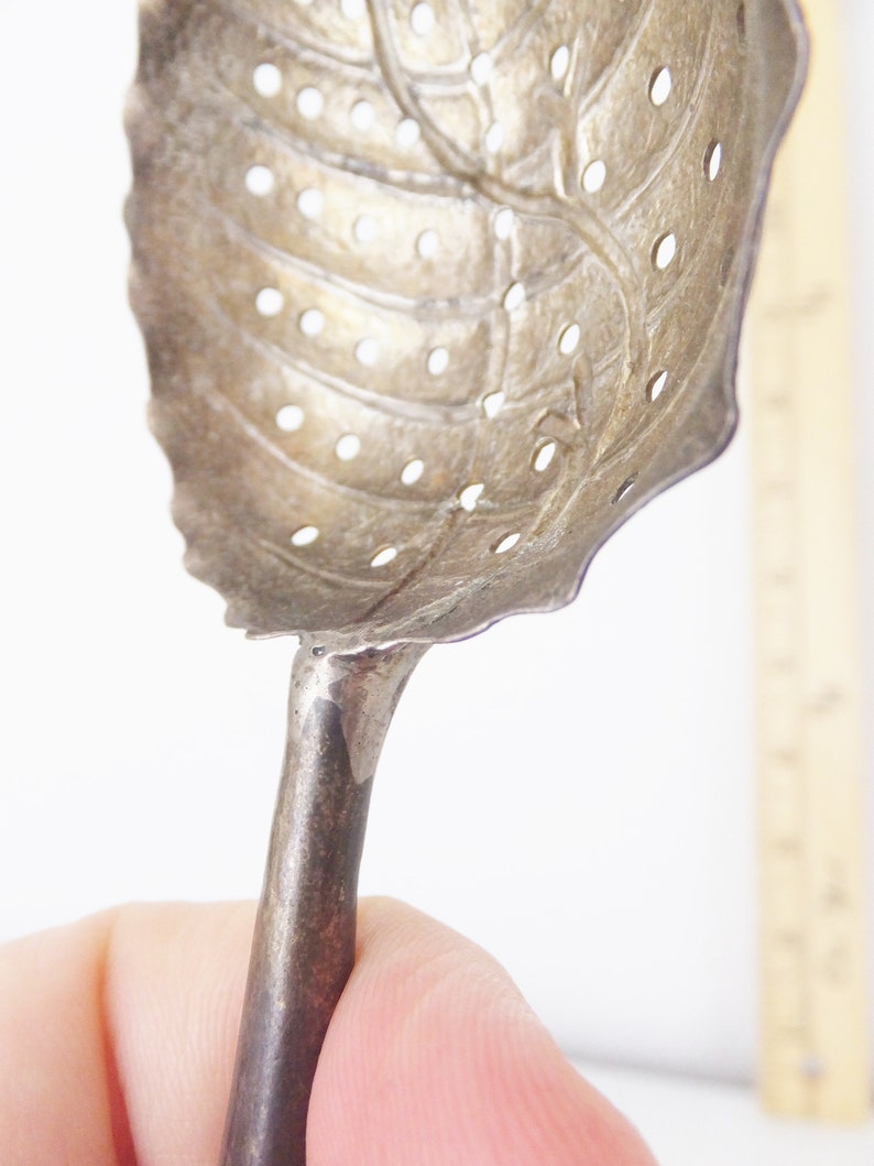 Antique Victorian Sterling Silver Tea Strainer Spoon W/ Leaf - Etsy