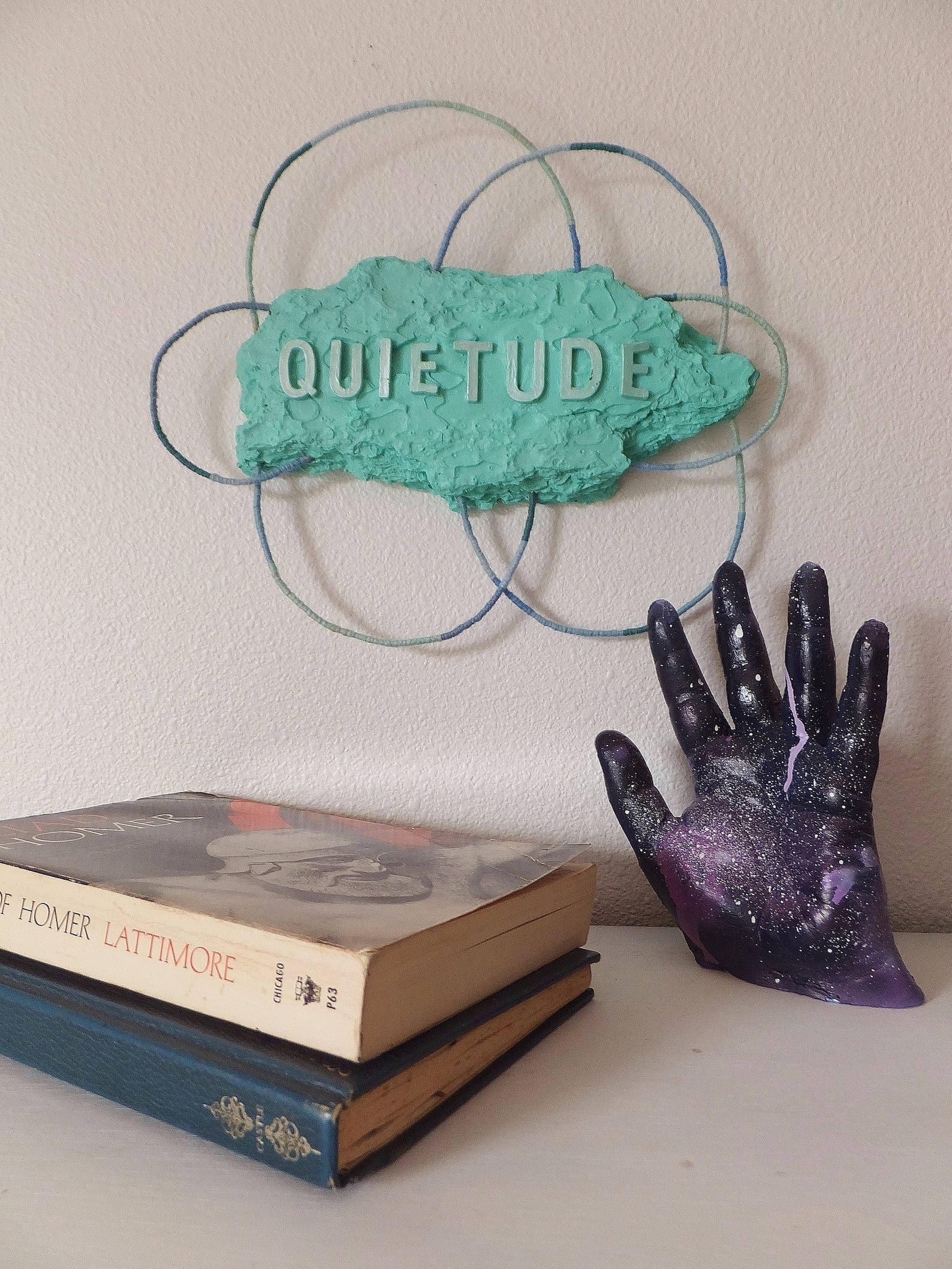 Aqua Quietude Cloud Sign Mixed Media Wall Sculpture Rustic - Etsy