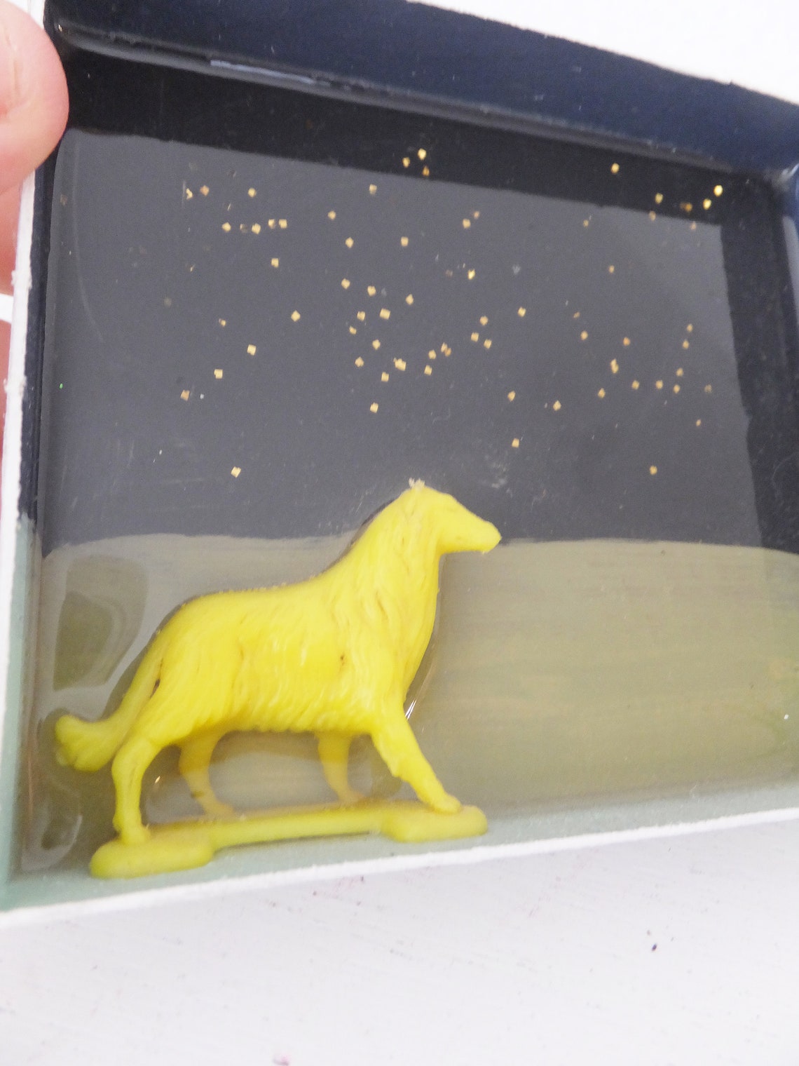 Yellow Dog Diorama Resin Sculpture Mixed Media Sculpture Small | Etsy