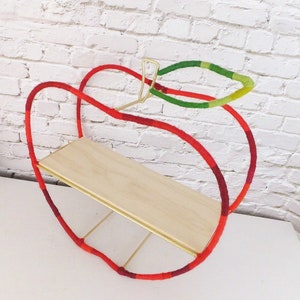 Cute Red Apple Shelf Decorative Shelf Fruit Decor Kids Room Shelf Gift ...