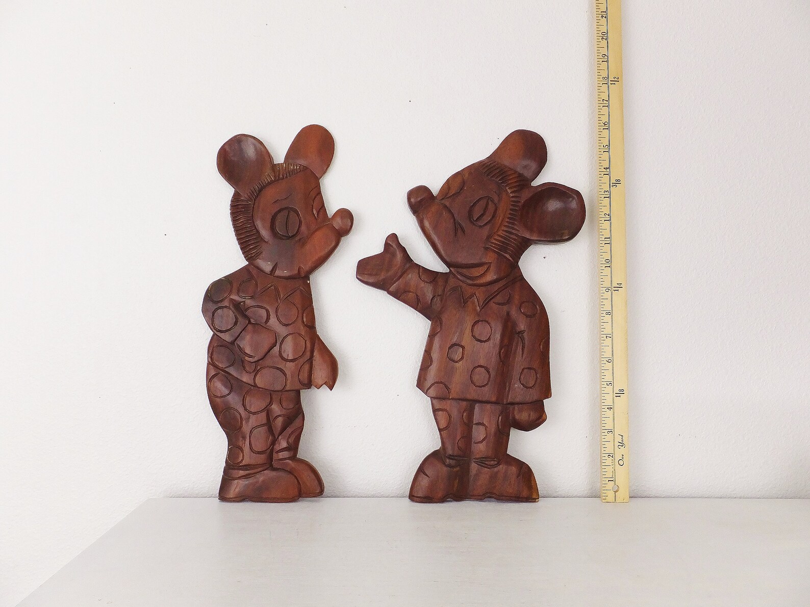 Vintage Mickey Mouse Fan Art Wood Carvings Vintage 1970's - Etsy Hong Kong