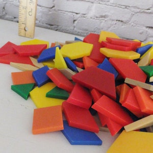 Geometric Toy Tangram Geometry Shapes Colorful Objects Plastic Pattern ...