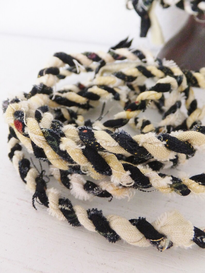 Black & White Garland Rustic Rope Decor Christmas Tree - Etsy