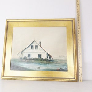 Vintage Farmhouse Painting With Gold Frame House Painting Rural ...