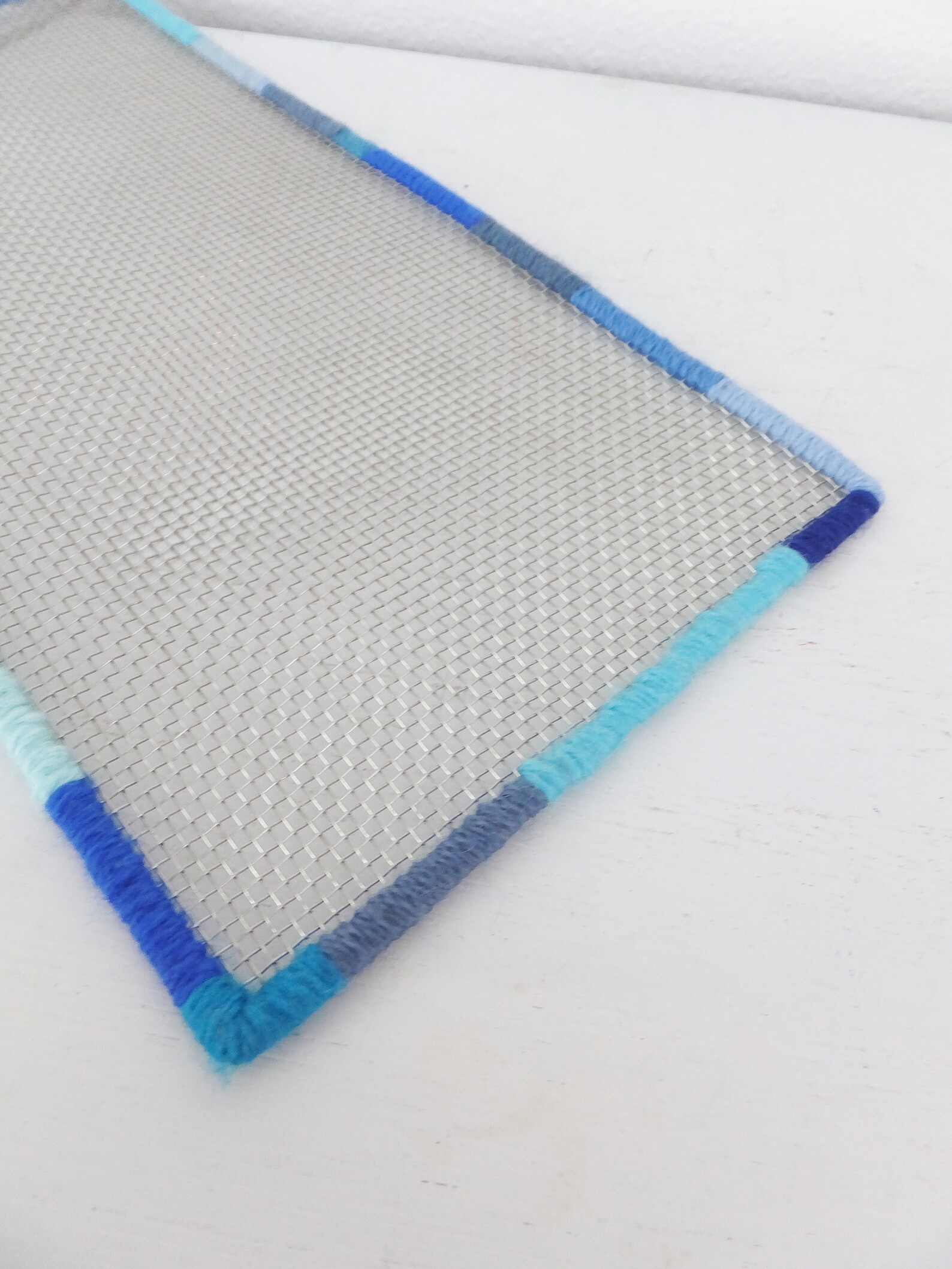 Hanging Mesh Earring Holder Wire Mesh & Blue Border Boho - Etsy