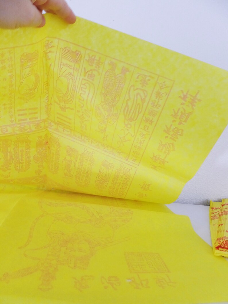 Yellow & Red Chinese Joss Paper Wrapping Paper Scrapbook Paper | Etsy