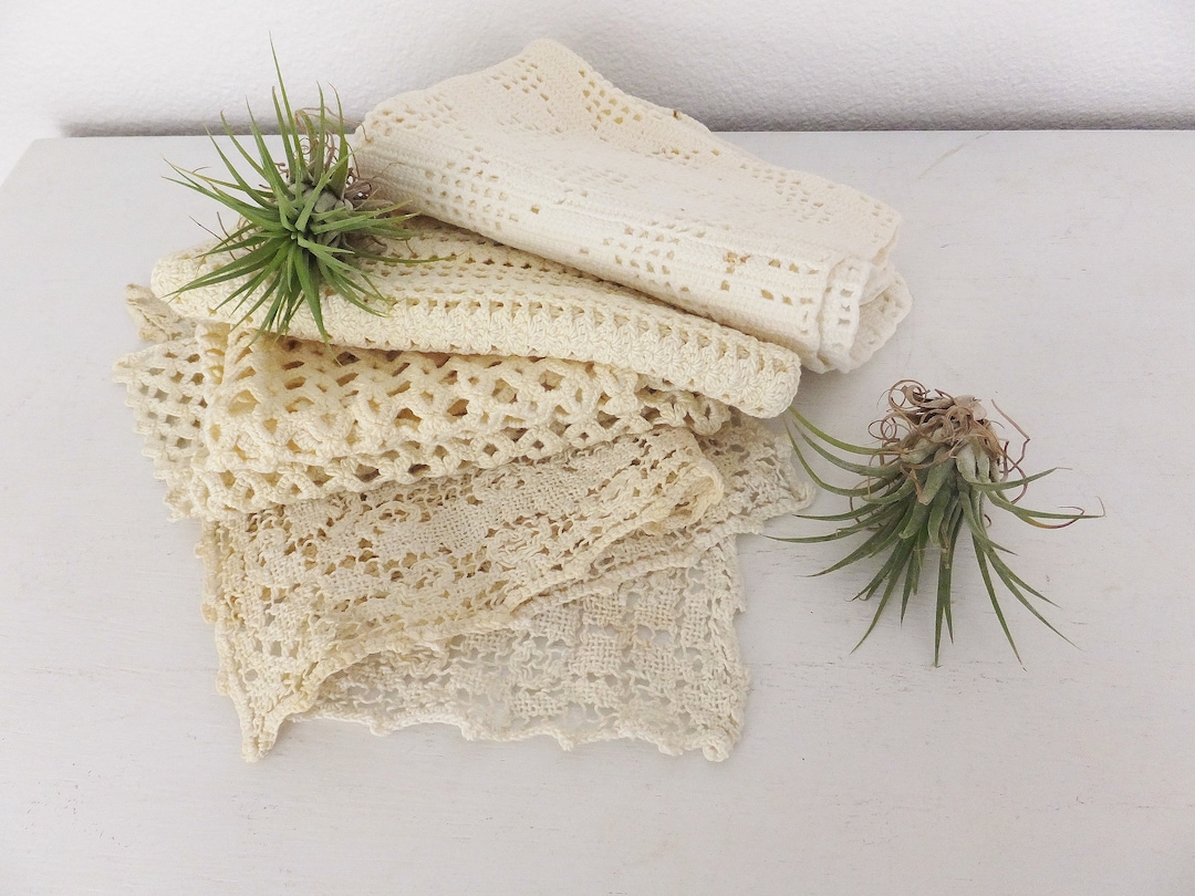 Vintage Crochet Lace Doilies Sewing Ephemera Antique Lace Doily Lot of ...