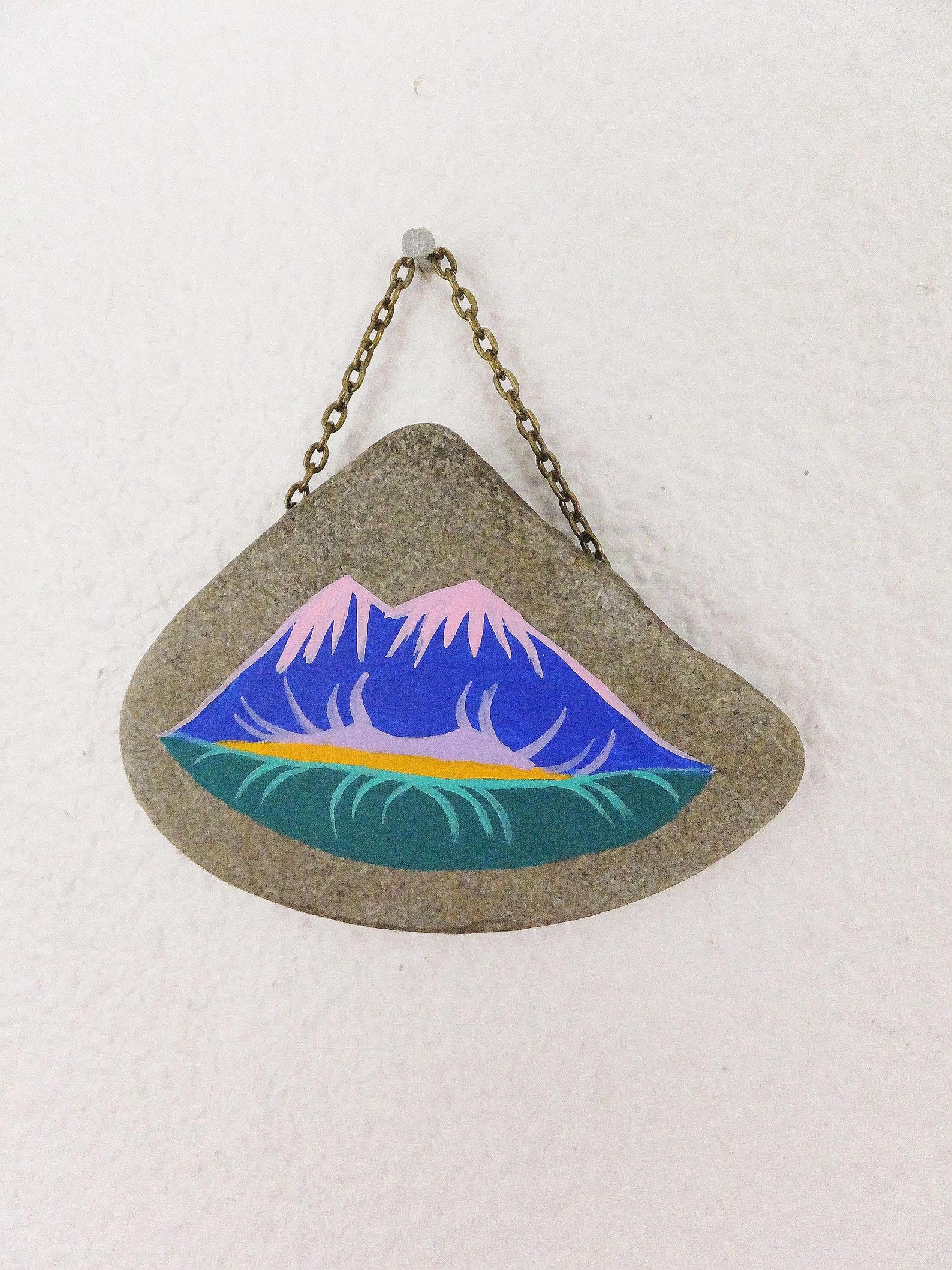 Modern Eye Nose & Mouth Rock Paintings Face Art Blue Pink | Etsy