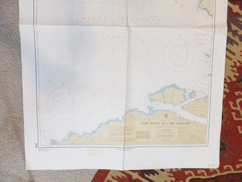 Map of British Columbia Canada Map Cape Scott to Cape Calvert - Etsy