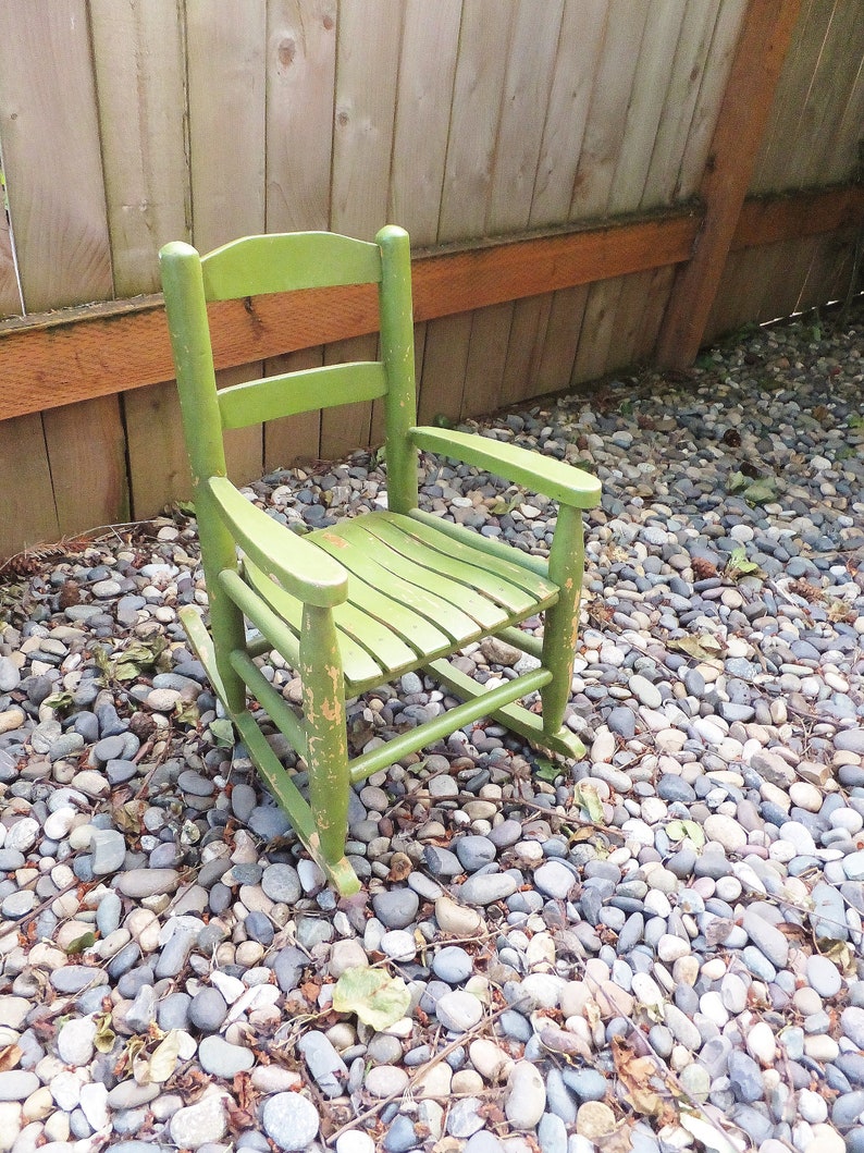 Vintage Green Children's Rocking Chair Nursery Rocking - Etsy