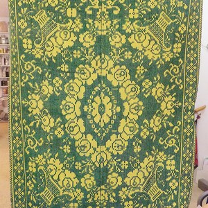 Vintage Bohemian Floral Green & Yellow Rug Textile Sofa - Etsy