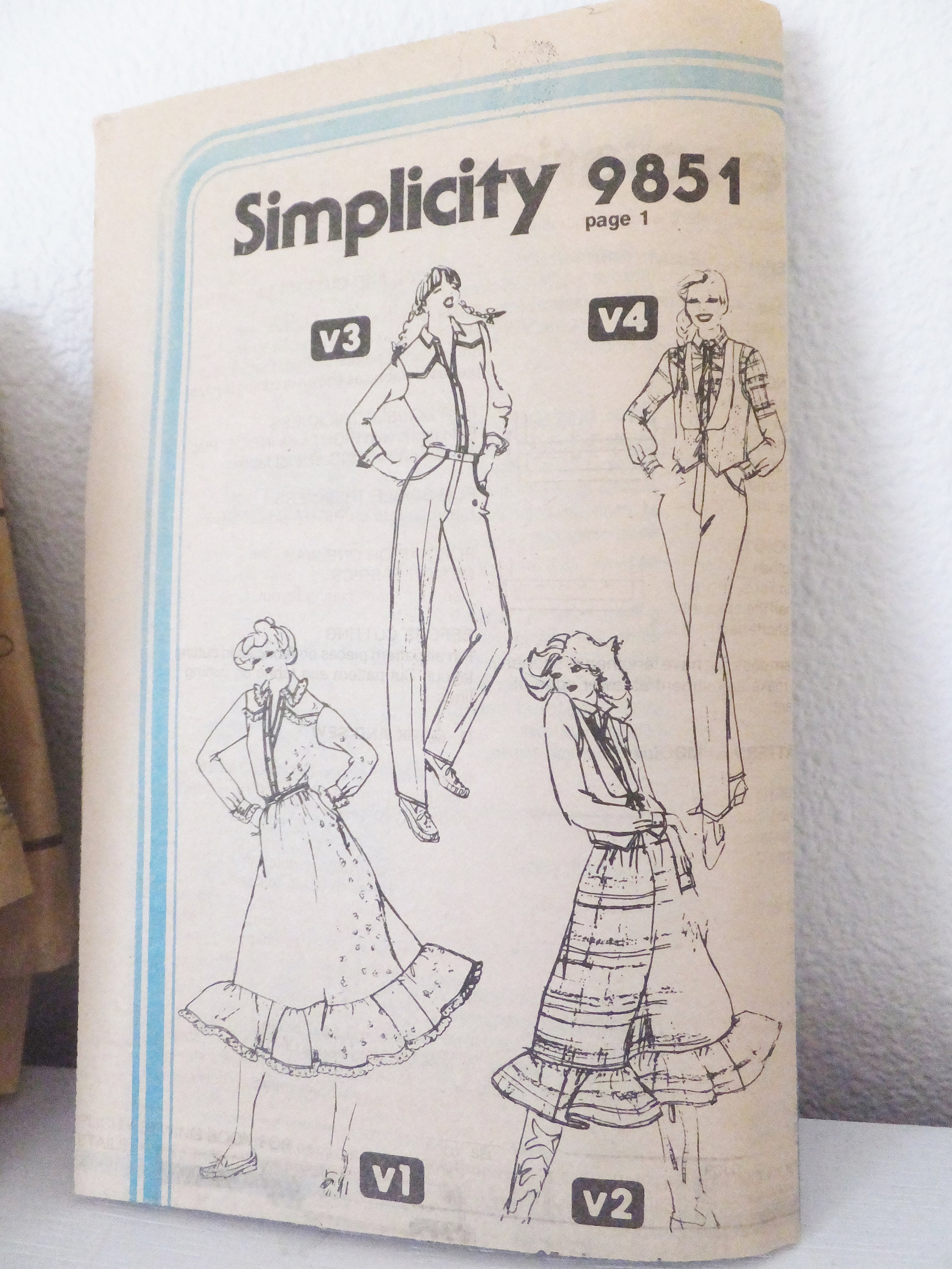 Western Wear Pattern Vintage 1980's 1970's Simplicity | Etsy