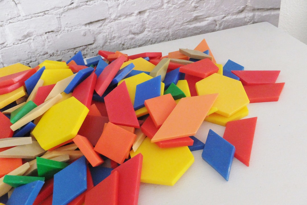 Geometric Toy Tangram Geometry Shapes Colorful Objects Plastic Pattern ...