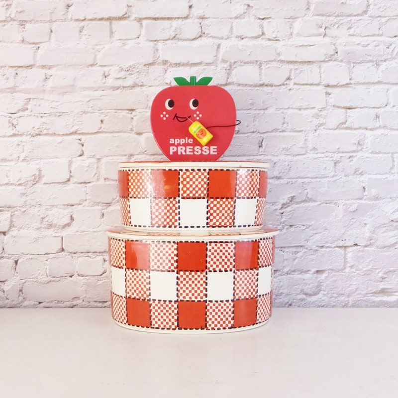 Red White Canisters - Etsy