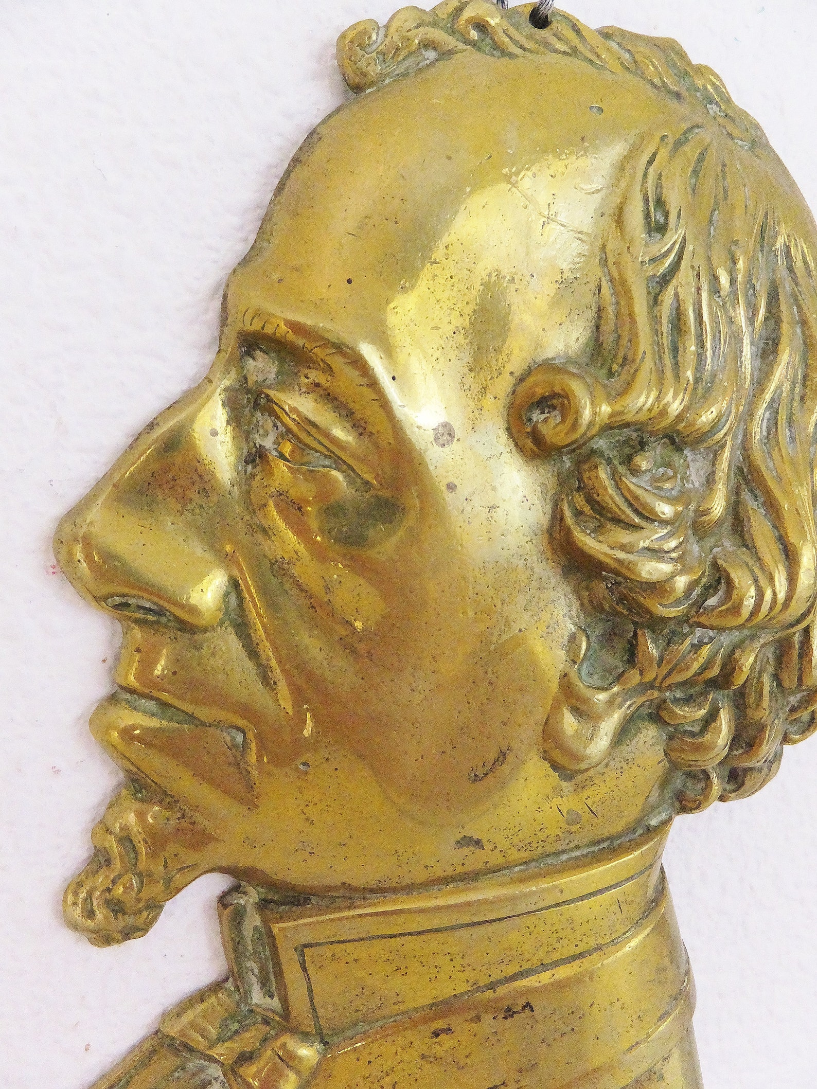 Vintage Brass Relief Bust Head Literary Bust Wall Hanging | Etsy