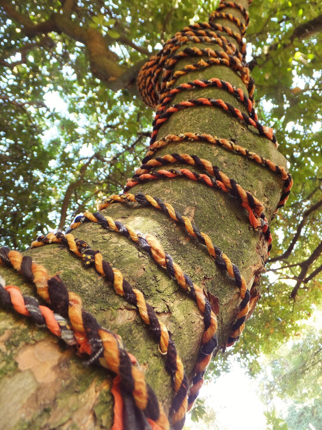 Primitive Halloween Rope Garland in Black & Muted Orange 6 Ft Garland ...