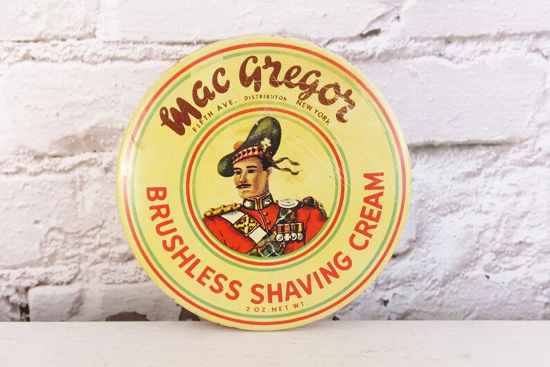 Macgregor Brushless Shaving Cream Container Vintage Apothecary - Etsy