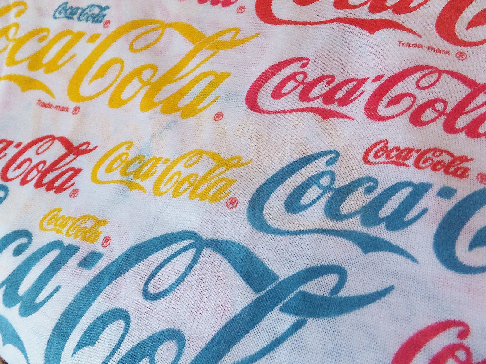 Coca Cola Fabric Jersey Fabric Coca Cola Trademark Logo Fabric - Etsy