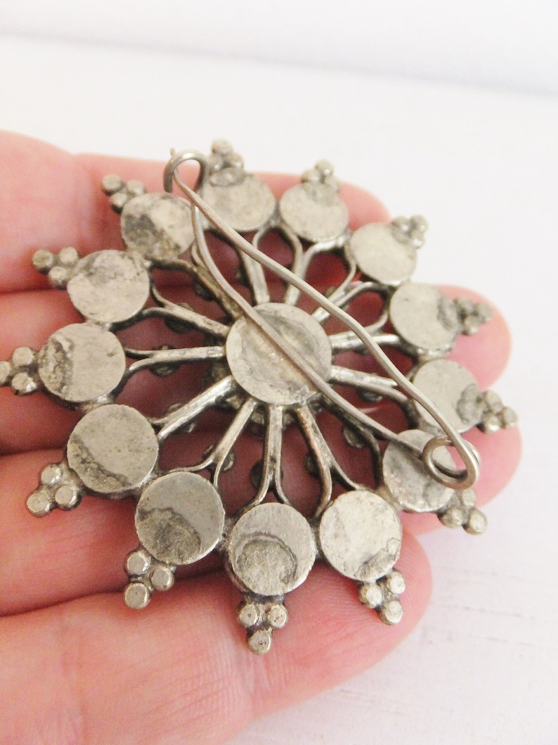 Antique Islamic Brooch in Silver Alloy & Coral Turquoise Round - Etsy