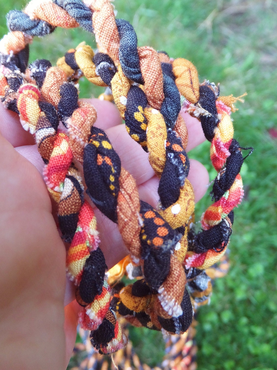 Primitive Halloween Rope Garland in Black & Muted Orange 6 Ft - Etsy