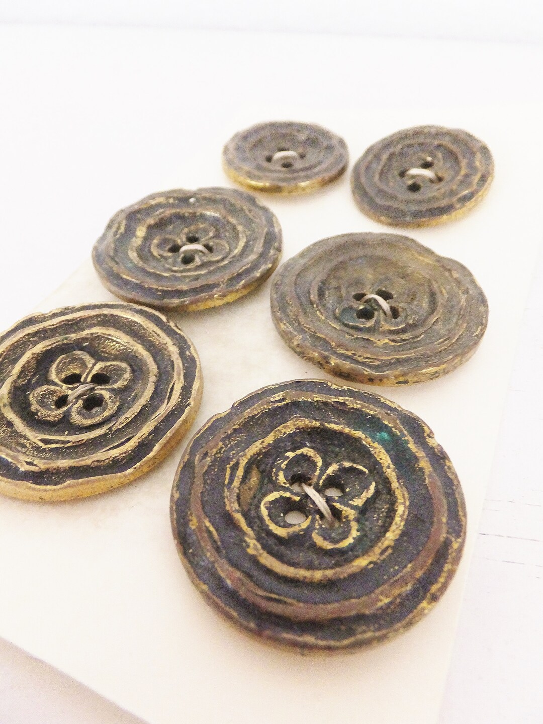 Vintage 1960's Metal Brutalist Buttons 1 3/8 Buttons 1 1/8 Buttons ...