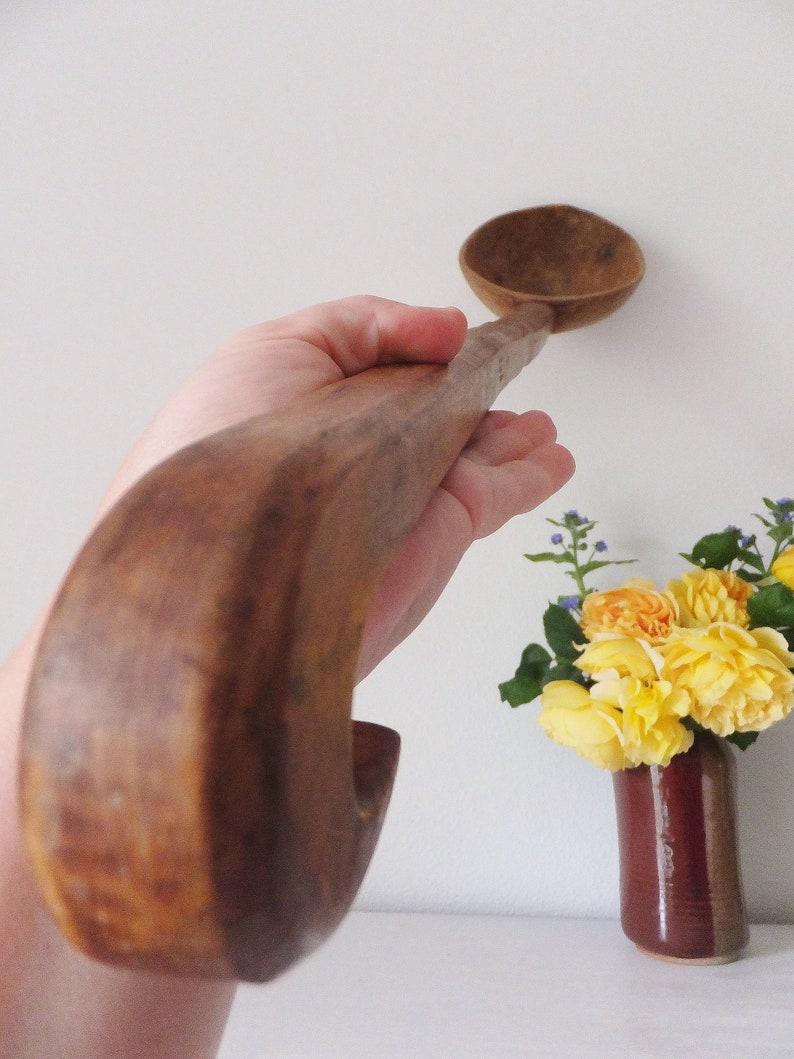 Large Primitive Antique Wooden Spoon Hand Carved Rustic Spoon | Etsy