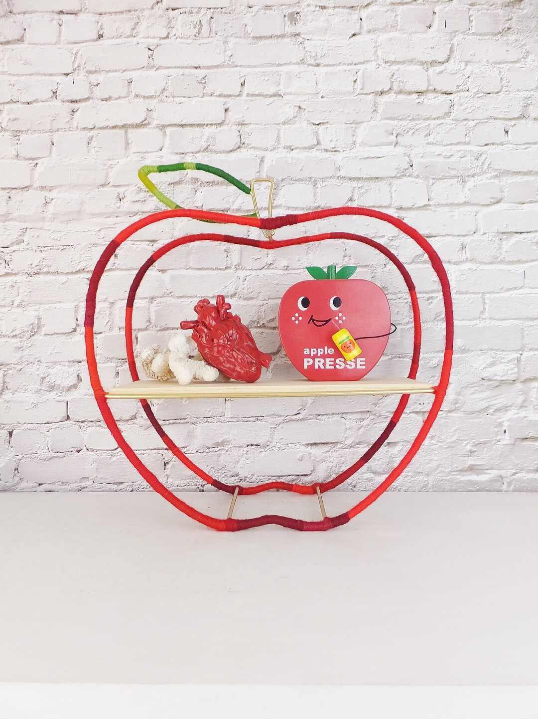 Cute Red Apple Shelf Decorative Shelf Fruit Decor Kids Room Shelf Gift ...