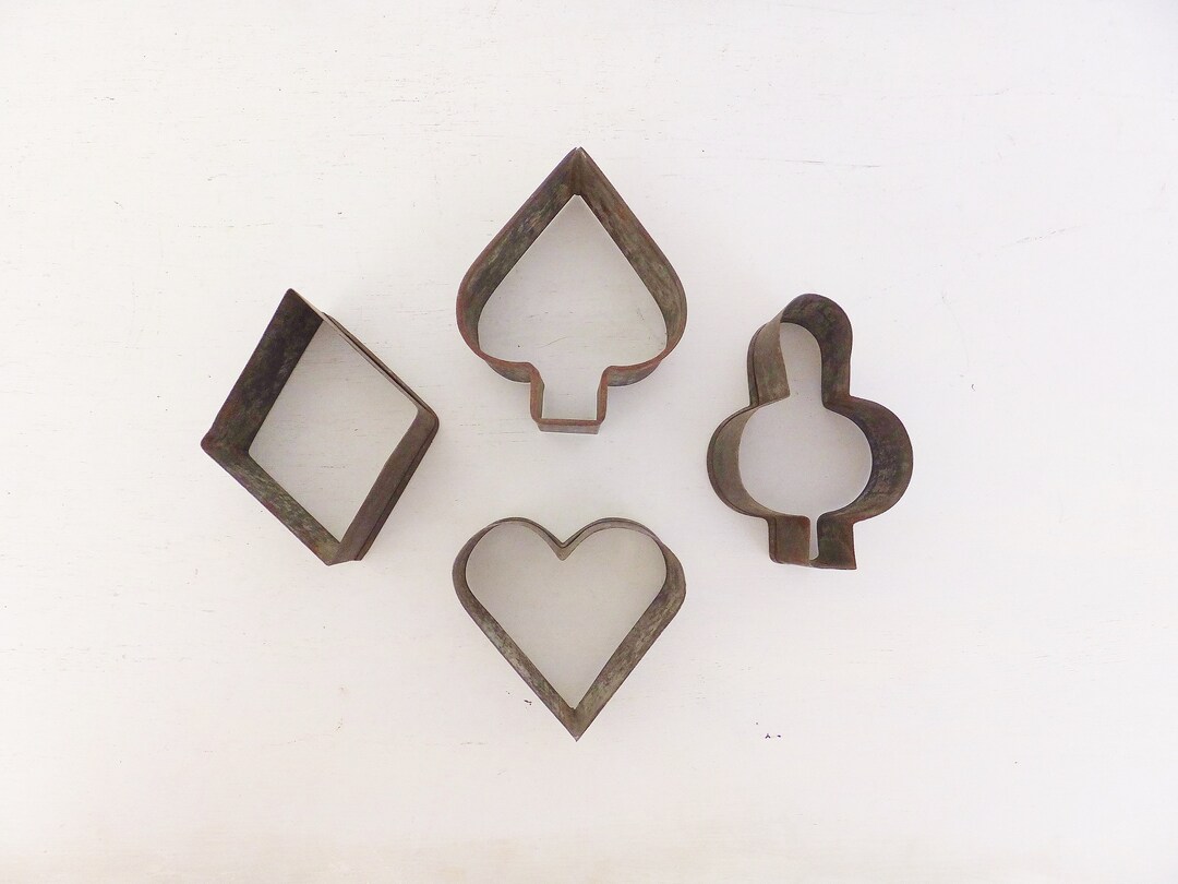 Vintage Card Suit Cookie Cutters Set of 4 Cookie Cutters Biscuit Molds ...