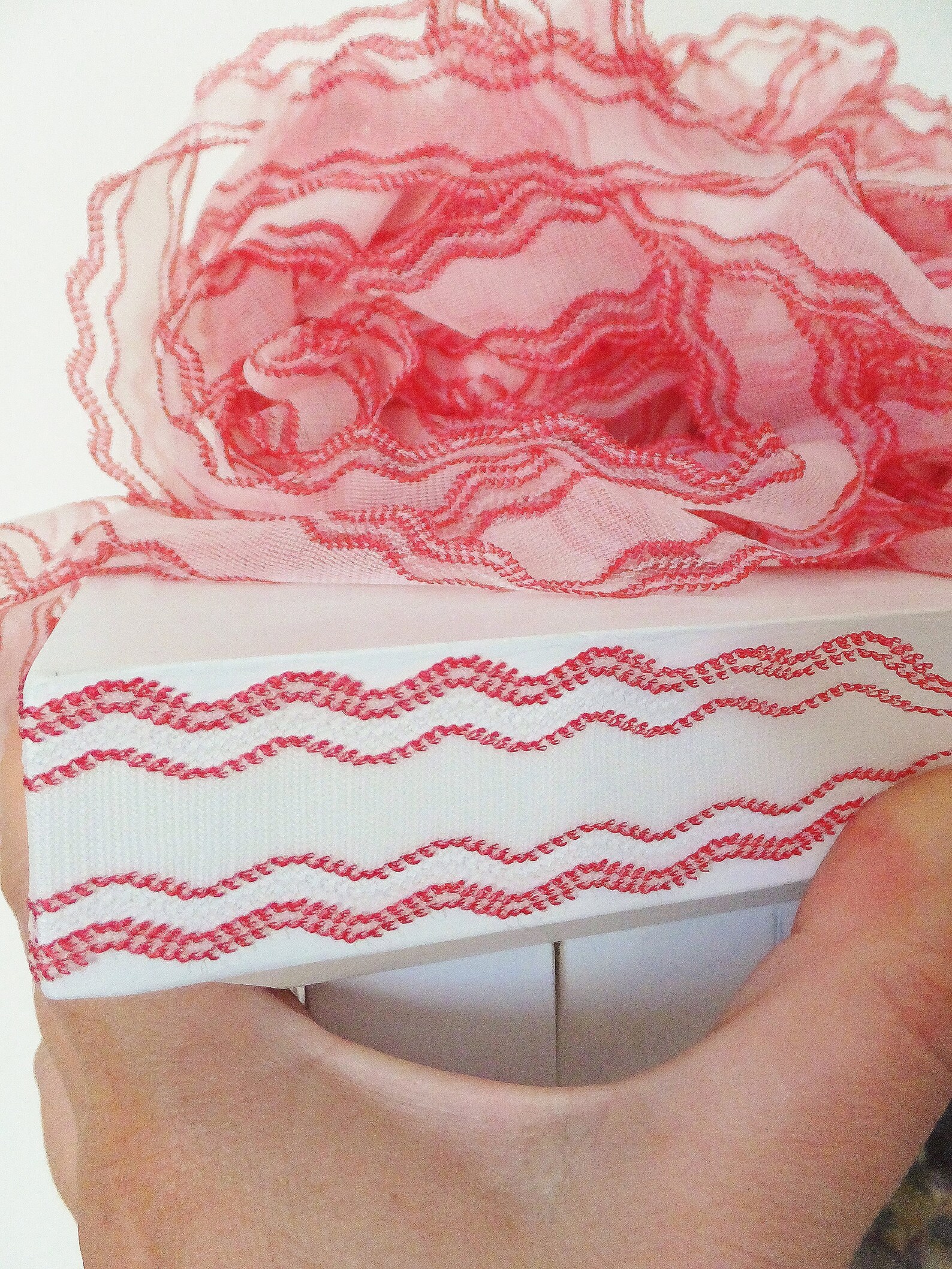Sheer Red & White Lingerie Trim 1 Inch Wide Zig Zag - Etsy